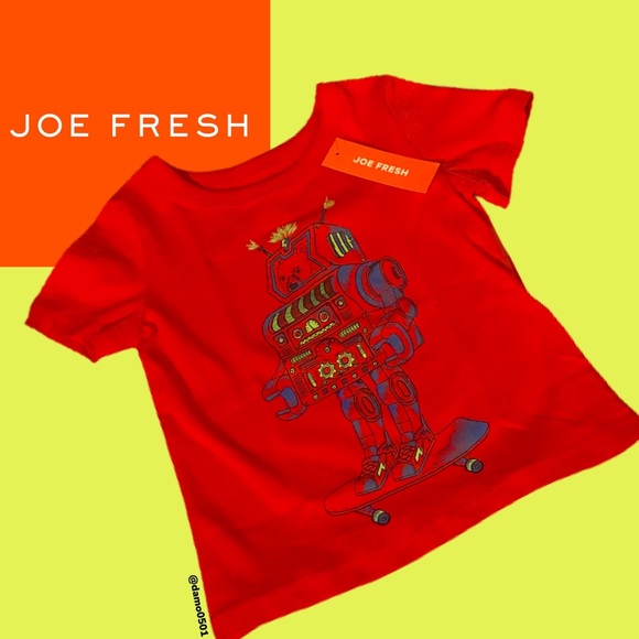 Joe Fresh | Shirts & Tops | Nwt Joe Fresh Robot Skateboard Red Graphic ...